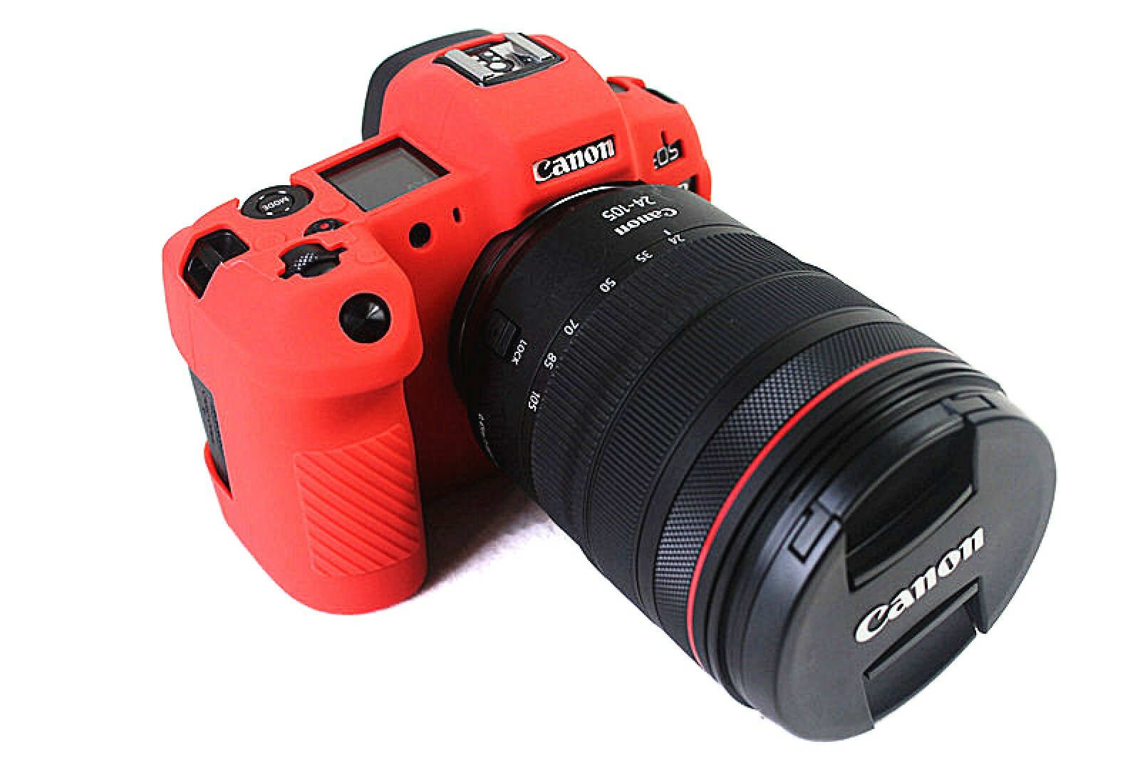 Ультра-тонкий защитный силиконовый чехол MyPads для Canon EOS R красного цвета