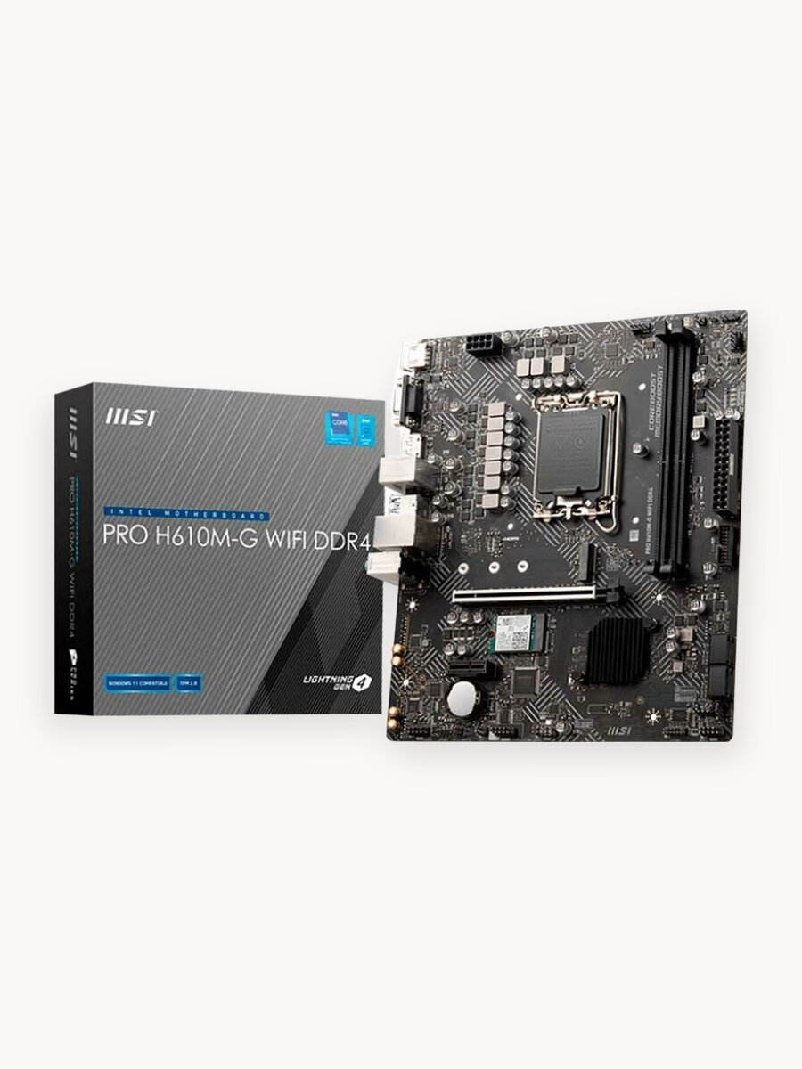 Материнская плата MSI PRO H610M-G WIFI DDR4 (LGA1700, mATX)