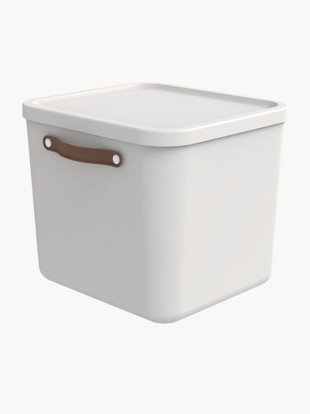 Ящик Rotho Maloja для хранения вещей, пластиковый с крышкой и ручкой, белый, 40 л (1055201023)