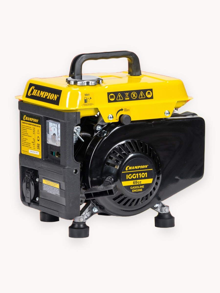 Генератор инверторный бензиновый IGG1101 1.1 кВт, 1000Вт, 1,86л. с, защита от перегрузок