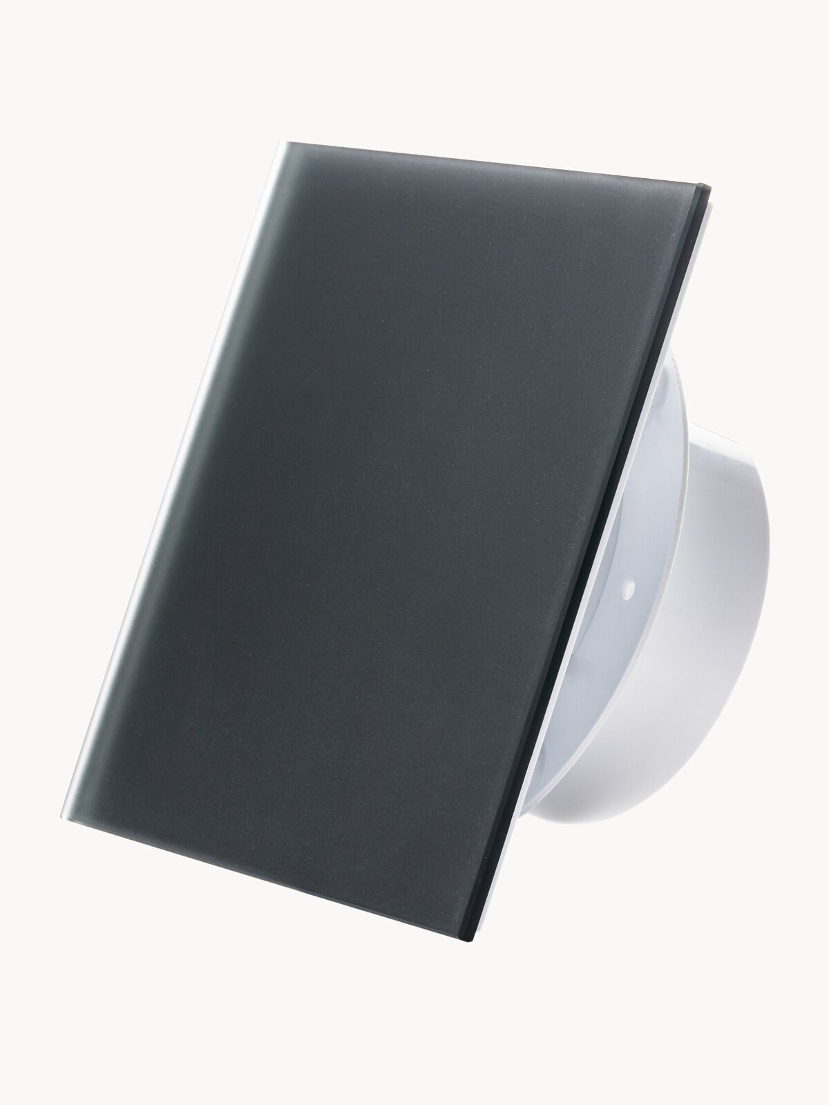 Вытяжной тонкий вентилятор SlimVent МV 100, стекло квадрат серый матовый