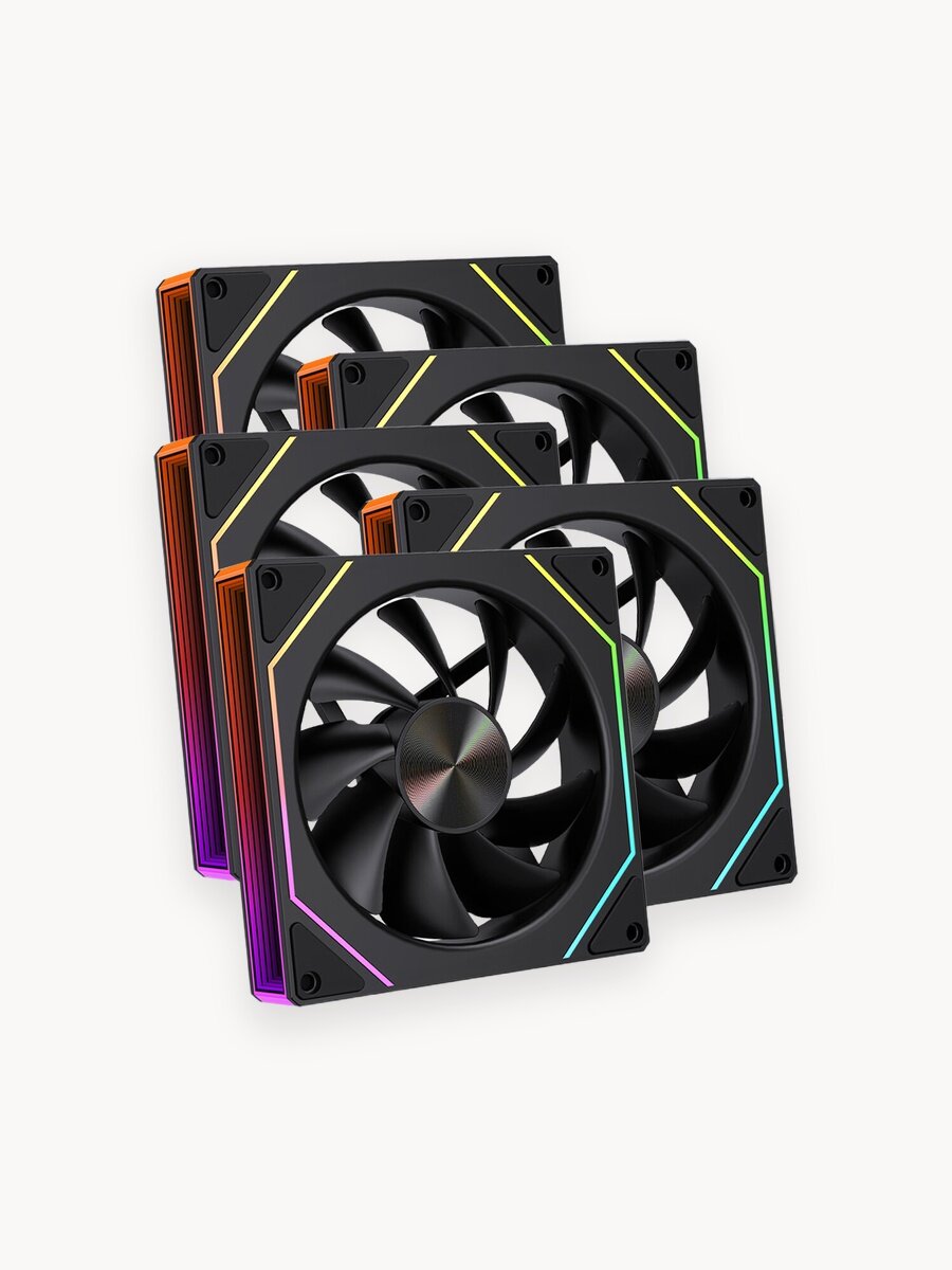 Вентилятор для корпуса компьютера *5 шт, RGB вентилятор для корпуса 120х120мм