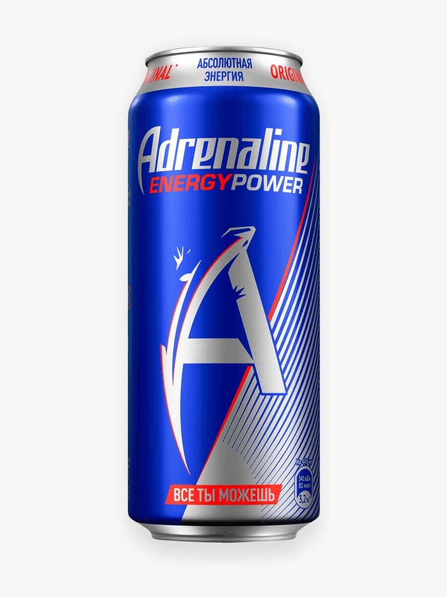 Энергетический напиток Adrenaline Energy Power Original 0,449 л ж/б