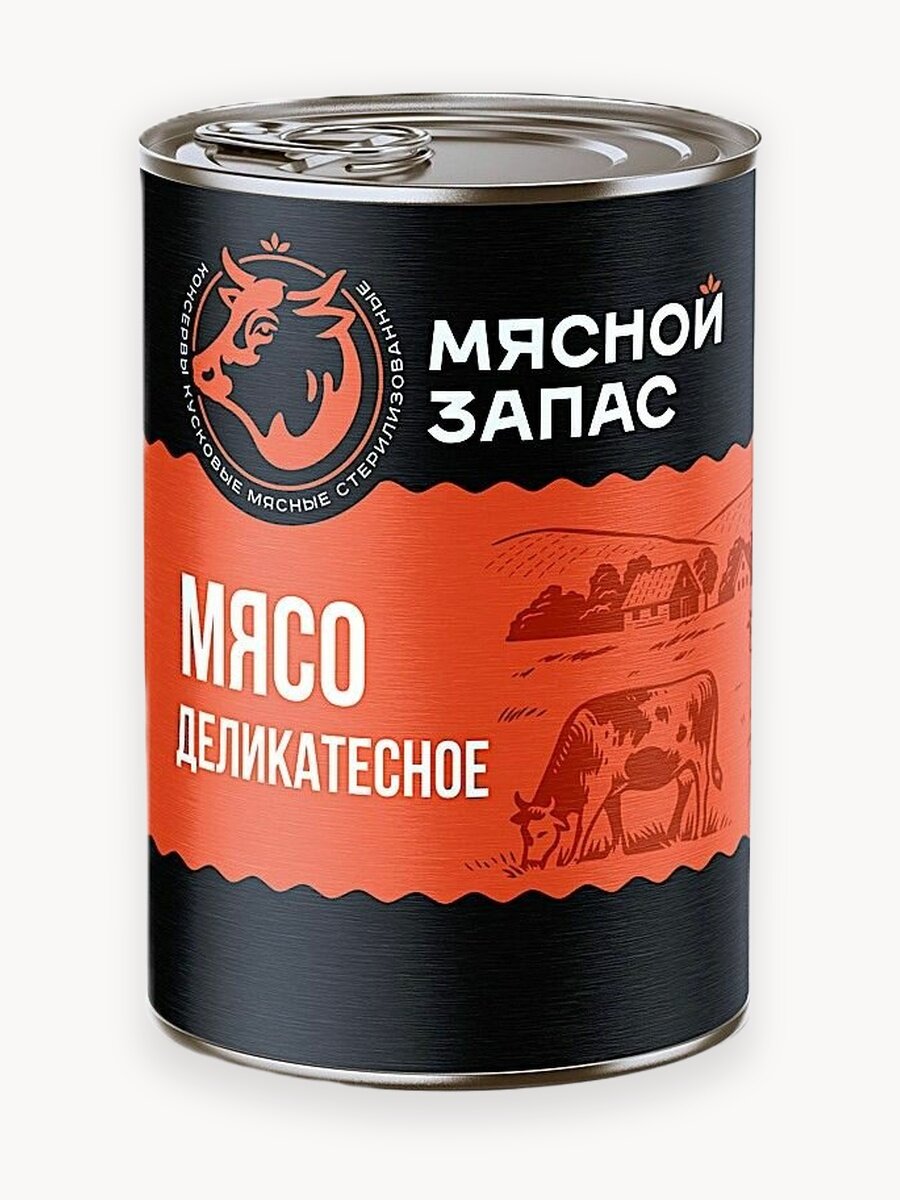 Мясо деликатесное "Мясной Запас", говядина/свинина, 6 банок по 338г