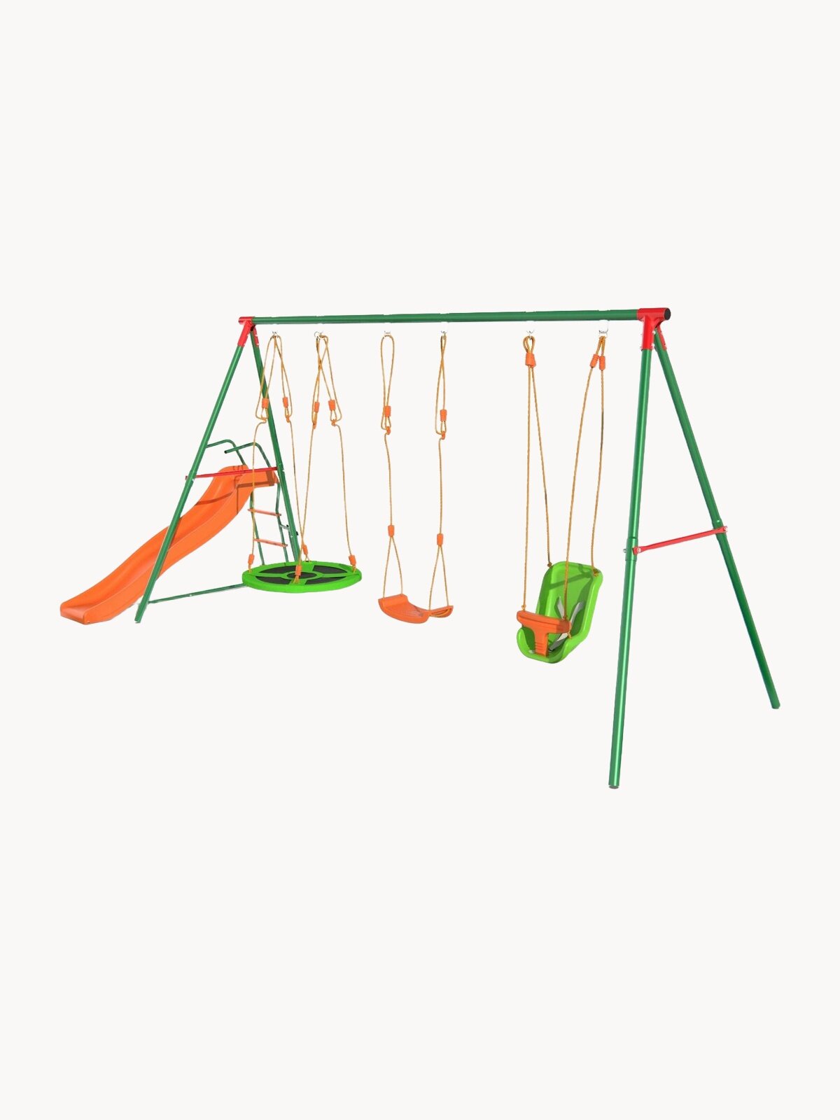 Детский игровой комплекс для дачи и дома DFC MULTIPLAY качели: верёвочные, для малышей, гнездо; горка, нагрузка 145 кг