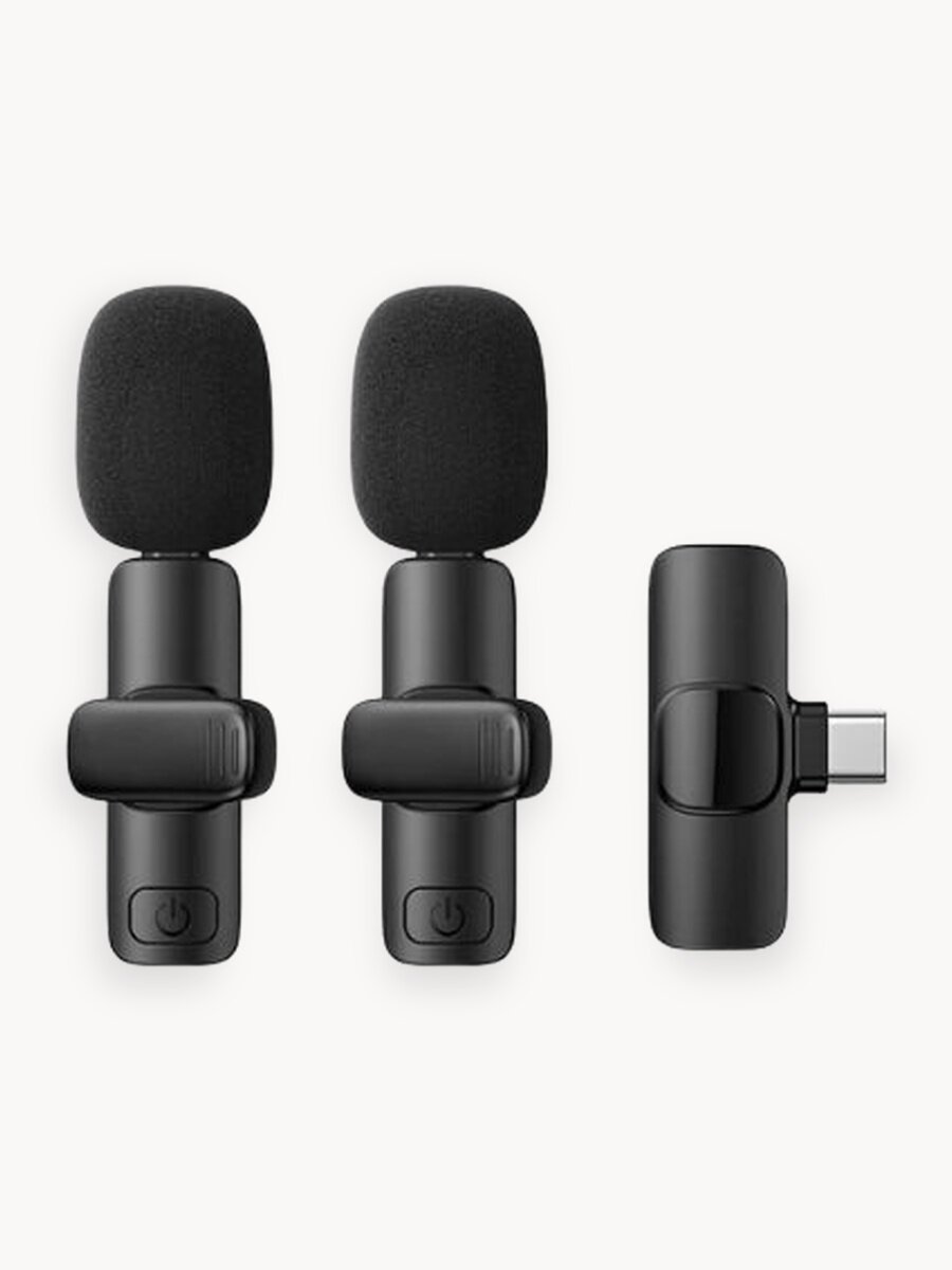 Беспроводной микрофон REMAX 2-in-1 Wireless Live-Stream Microphone K03 Type-c, Черный