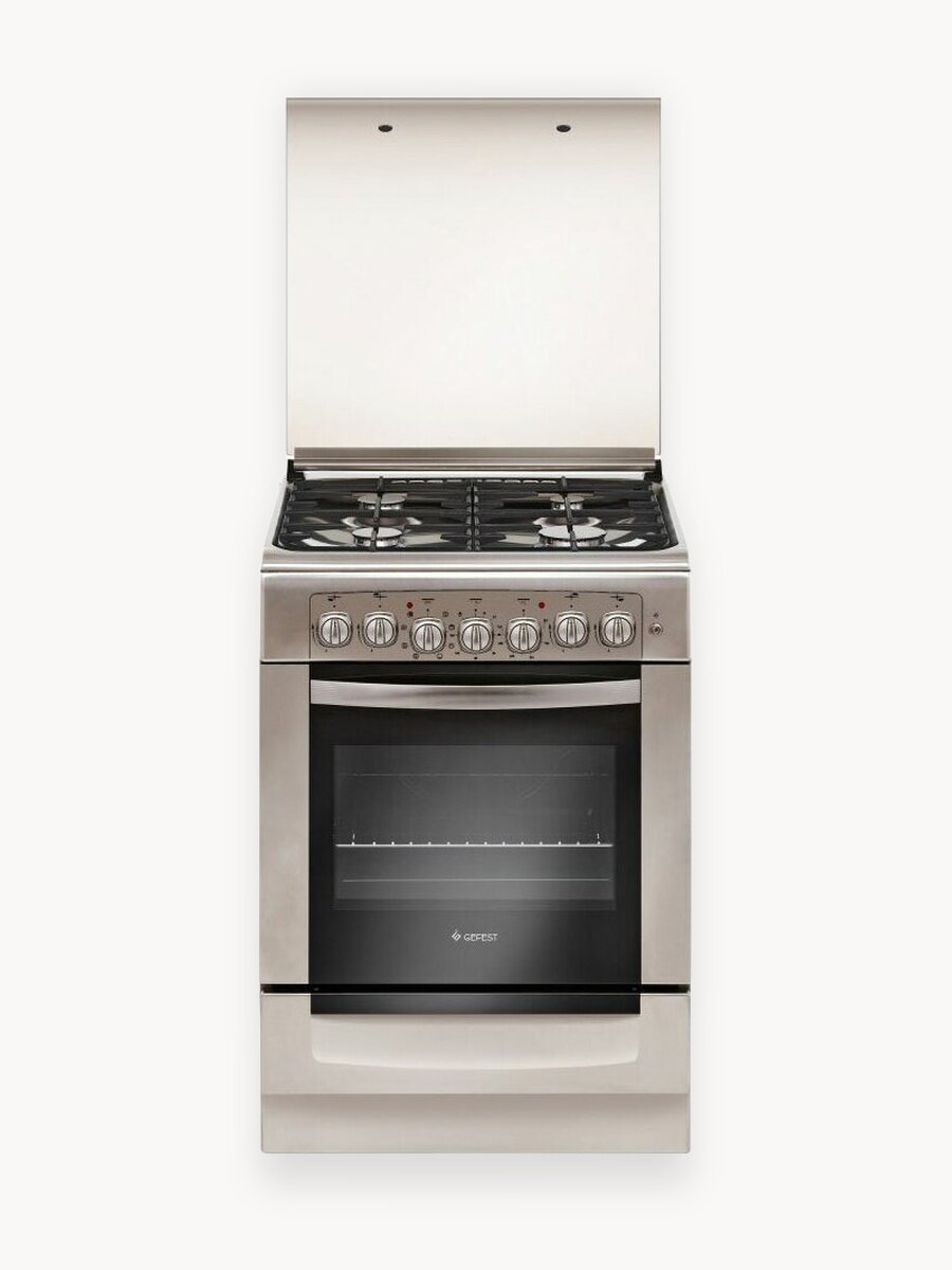 Комбинированная плита Gefest ПГЭ 6102-03 0027 60 см, 55 л, 4 конфорки, серый металлик