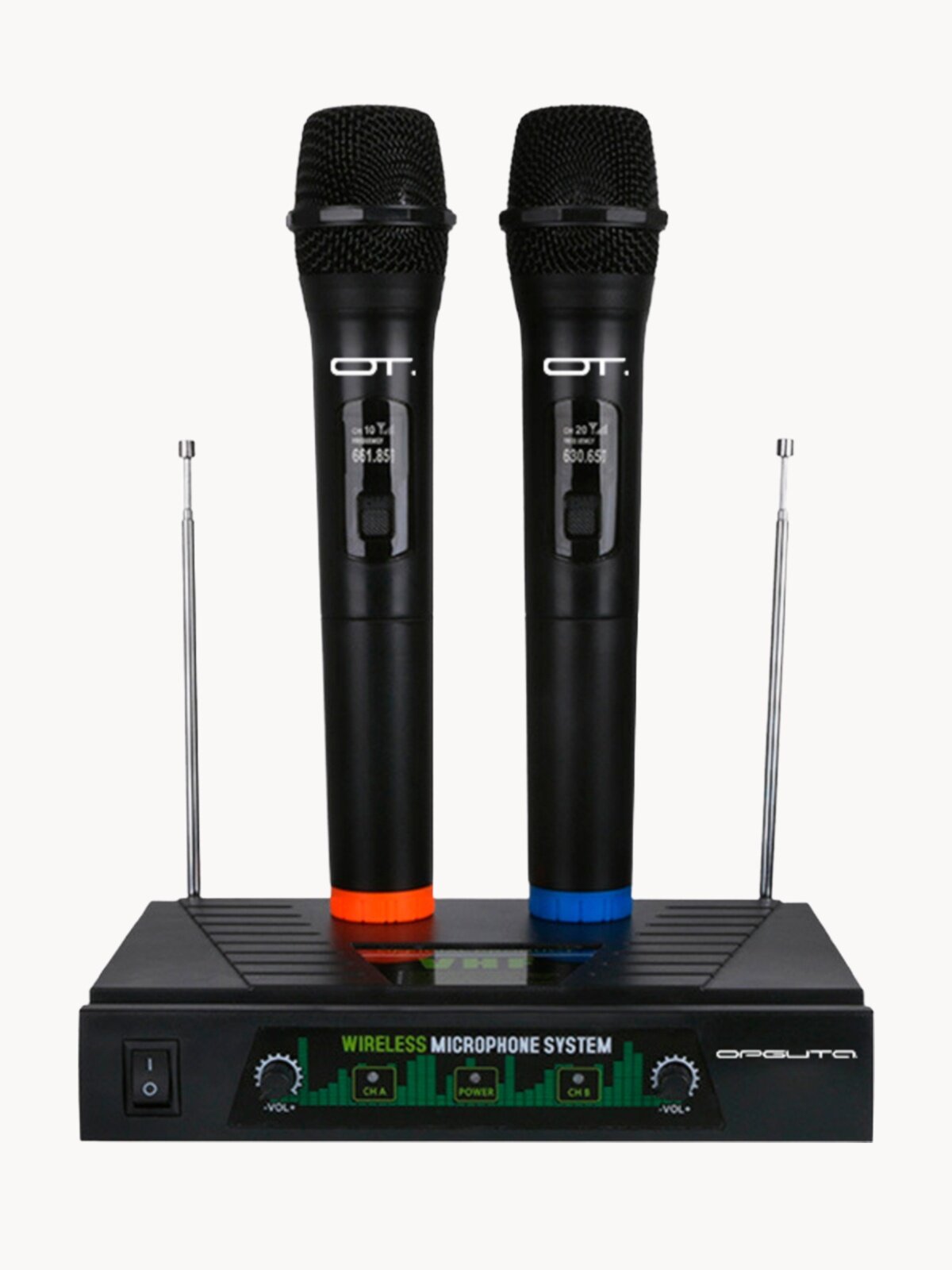 Набор радиомикрофонов беспроводных Орбита OT-ERM12 с базой VHF, 2 штуки, дистанция 30 м