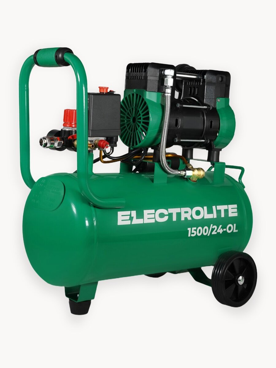 Компрессор безмасляный Electrolite 1500/24 ( 24л ресивер, 1500 Вт, 240л на выходе)