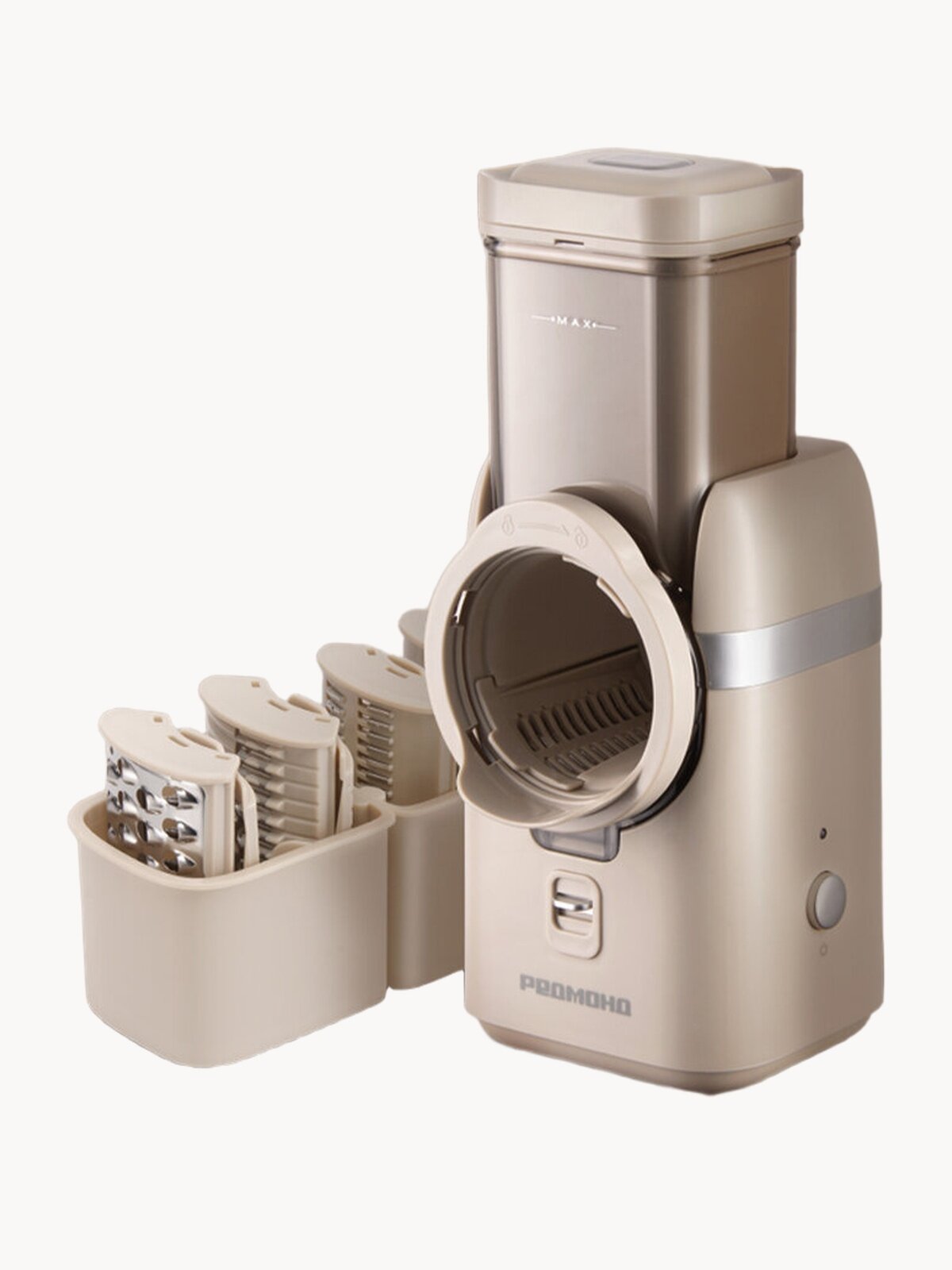 Мультирезка электрическая редмонд FP619, овощерезка, измельчитель, 6 насадок, соломкой, нарезка кубиками, терка, ломтики