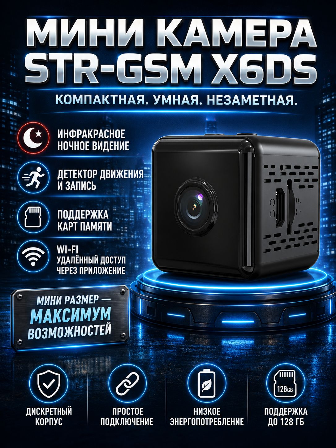 Мини камера STR-GSM X6DS