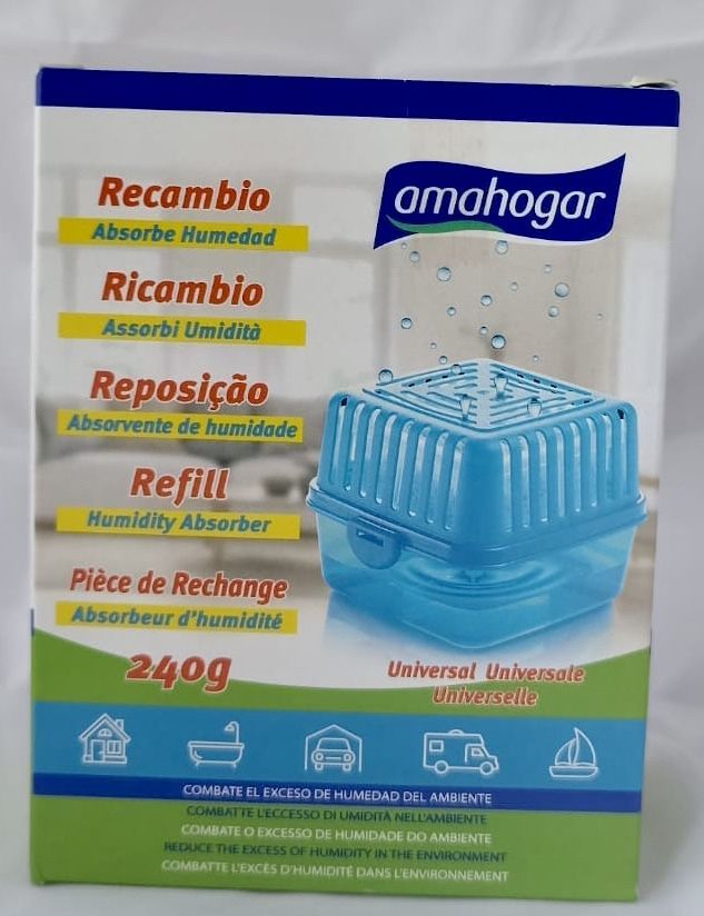 AMAHOGAR (Амахогар) Наполнитель для поглотителя влаги для шкафов и помещений, 240г (Испания)