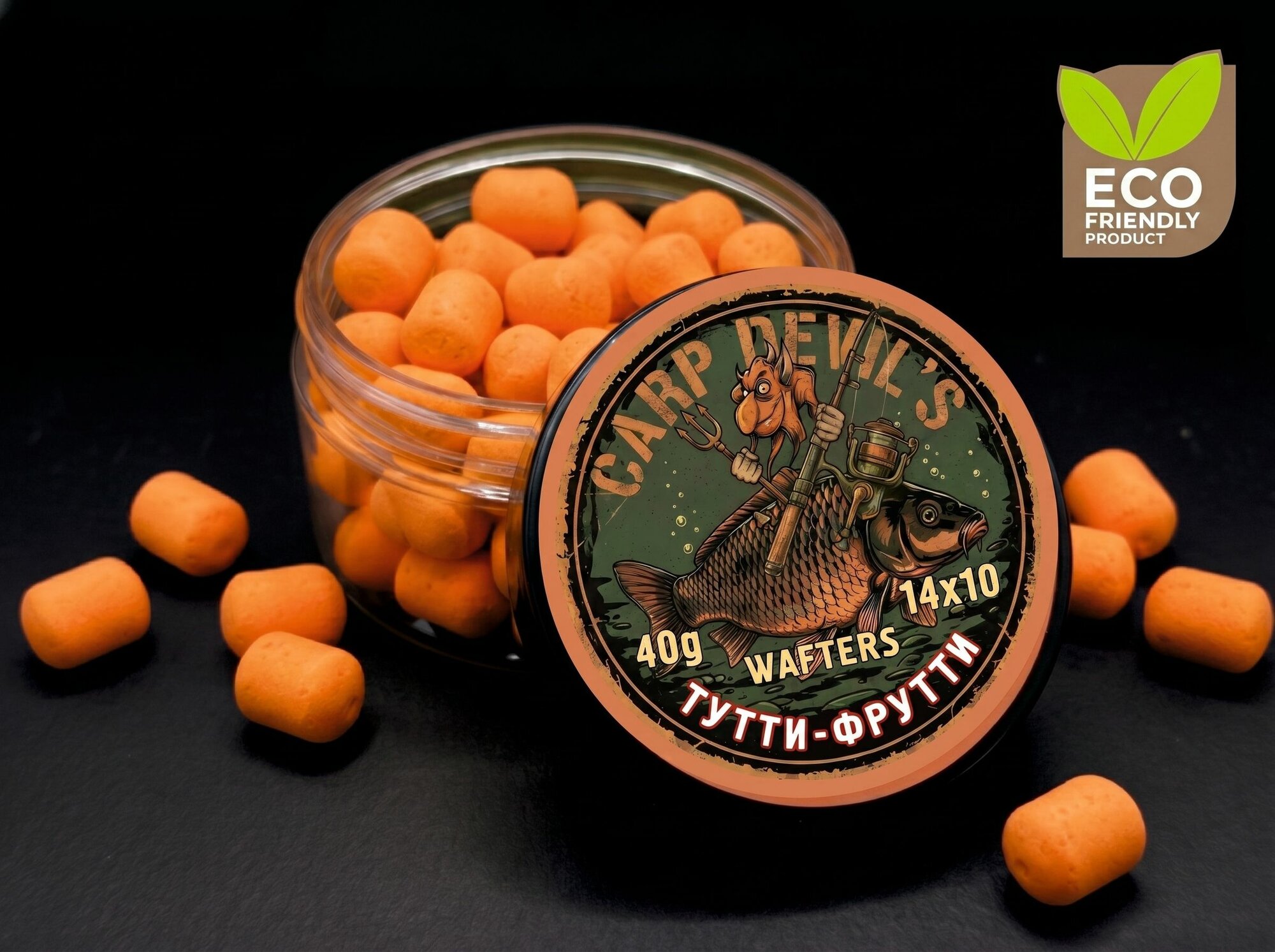 Бойлы CARP DEVIL'S Wafters 14х10мм тутти-фрутти 40гр (бойлы нейтральной плавучести)