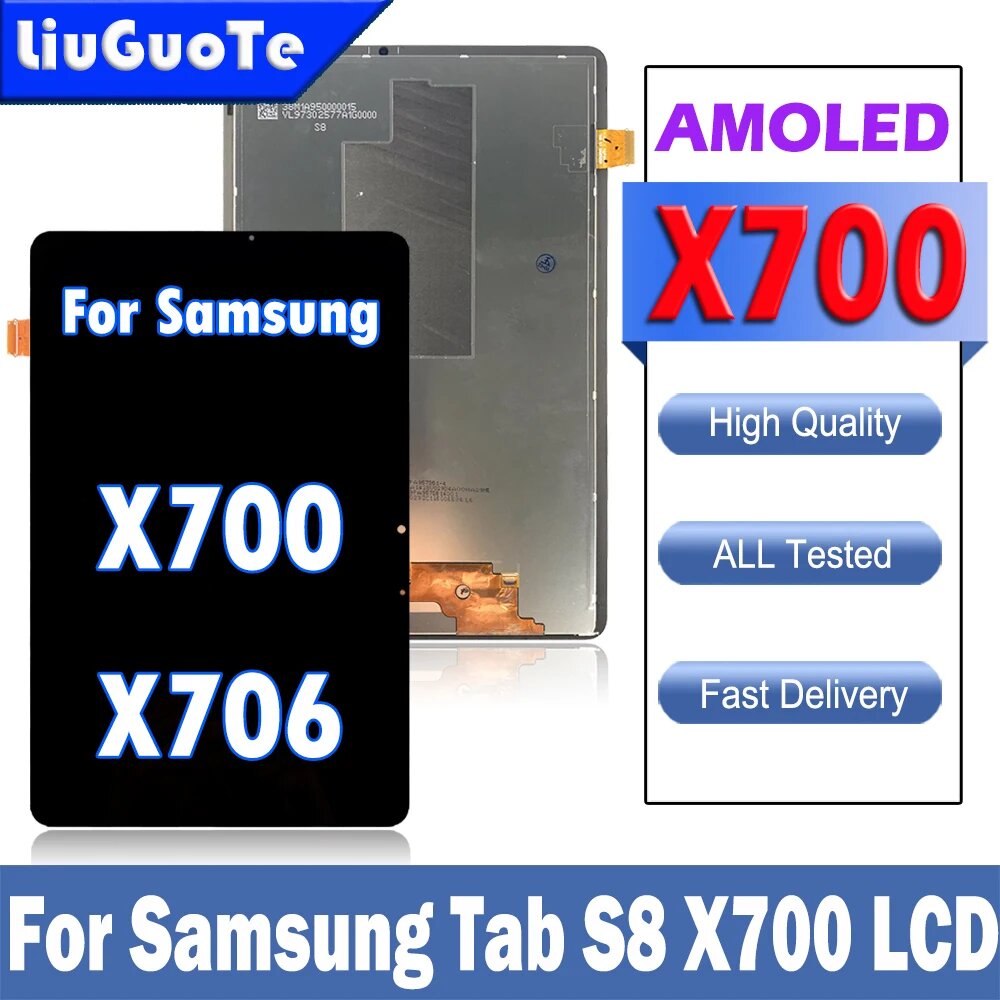 11,0 "ЖК-дисплей для Samsung Tab S8 SM-X700 X706 X706B X706U X706N ЖК-дисплей с цифровым преобразователем сенсорного экрана в сборе Замена