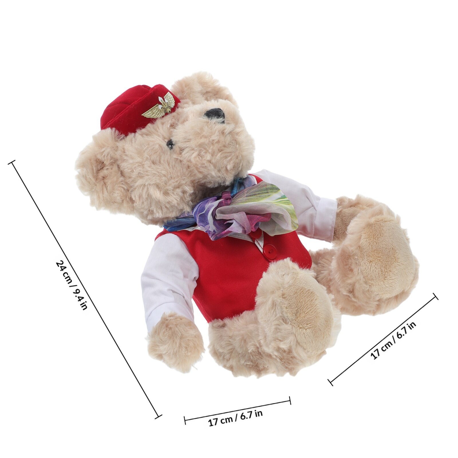 Милый Медвежонок Пилот Игрушка Декоративная softened Plush Doll Для Детей 24.00X17.00X17.00CM