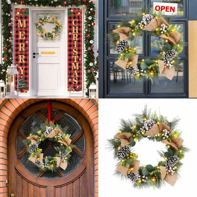 Рождественская светящаяся гирлянда из сосновых шишек Мертвых ветвей