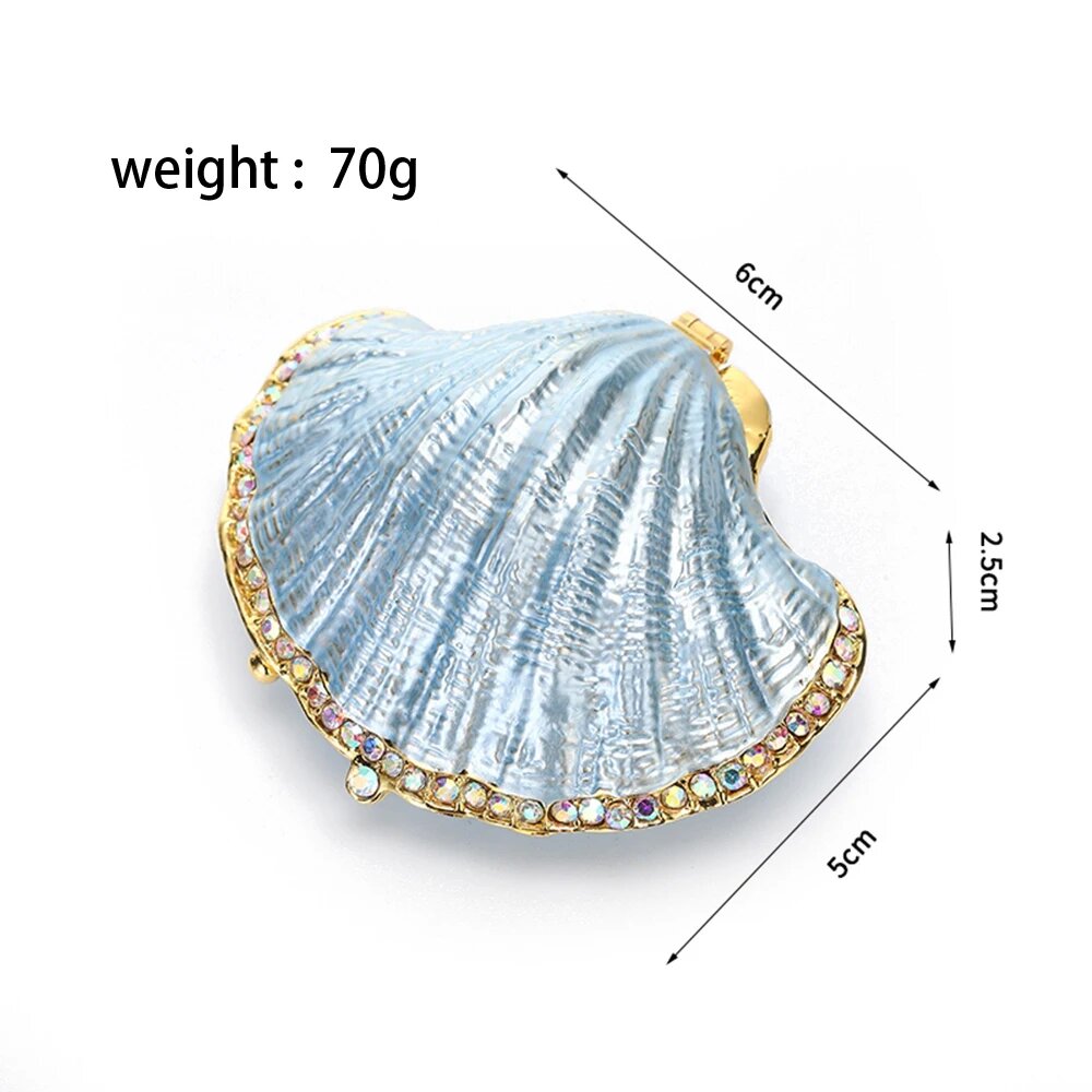 Винтажная шкатулка для украшений из ракушки синий/розовый Blue