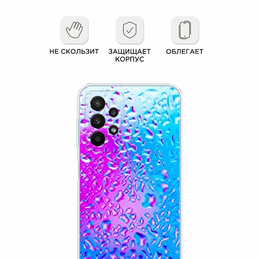 Чехол на Samsung Galaxy A23 / Самсунг Галакси А23 с принтом "Капли на стекле" — фото 1