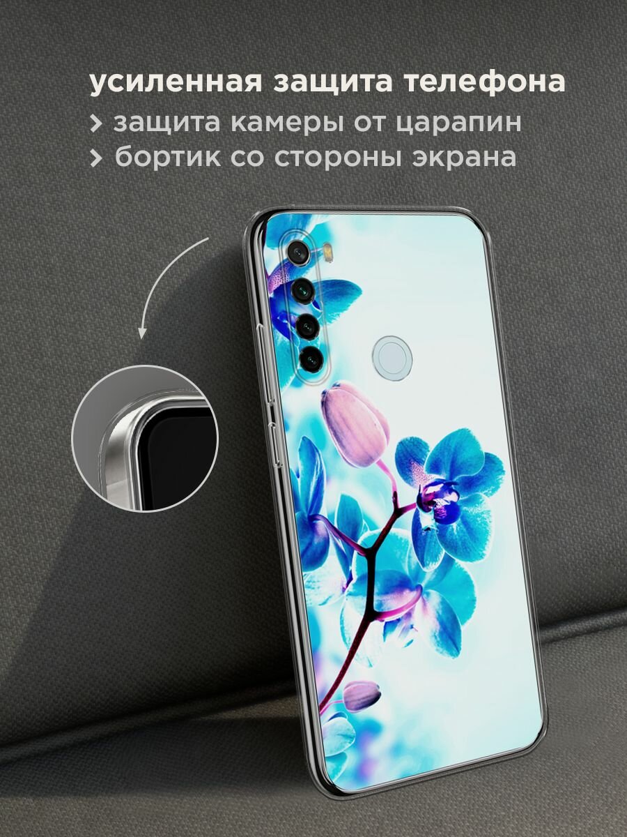 Чехол на Xiaomi Redmi Note 8T / Сяоми Редми Нот 8Т с принтом "Голубая орхидея" — фото 1