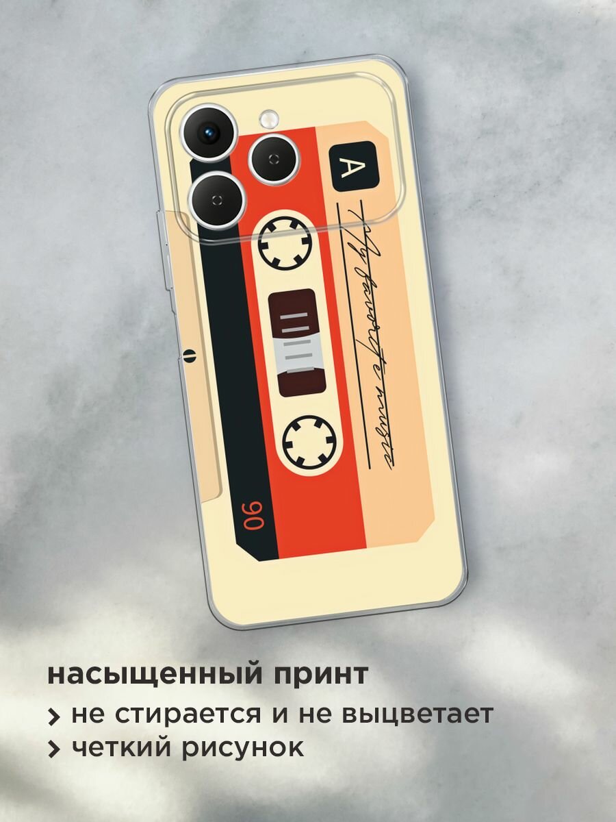 Чехол на Tecno Spark 40 / Текно Спарк 40 с принтом "Бежевая кассета" — фото 1