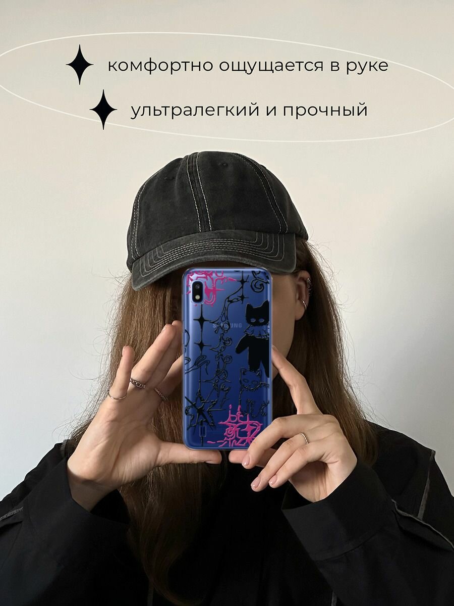 Чехол на Samsung Galaxy A10 / Самсунг Галакси А10 с принтом "Готические котики" — фото 1