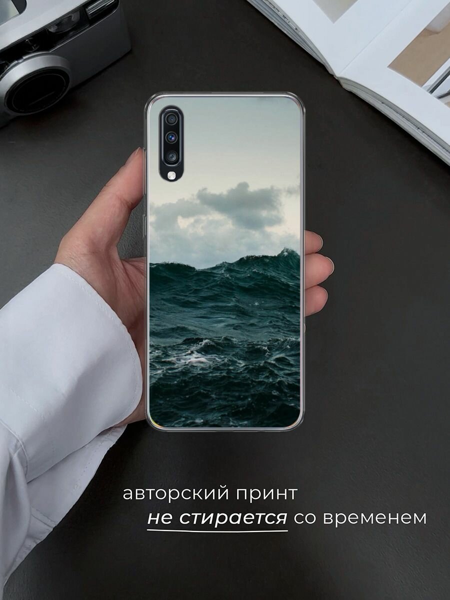 Чехол на Samsung Galaxy A70 / Самсунг Галакси А70 с принтом "Волны 11" — фото 1