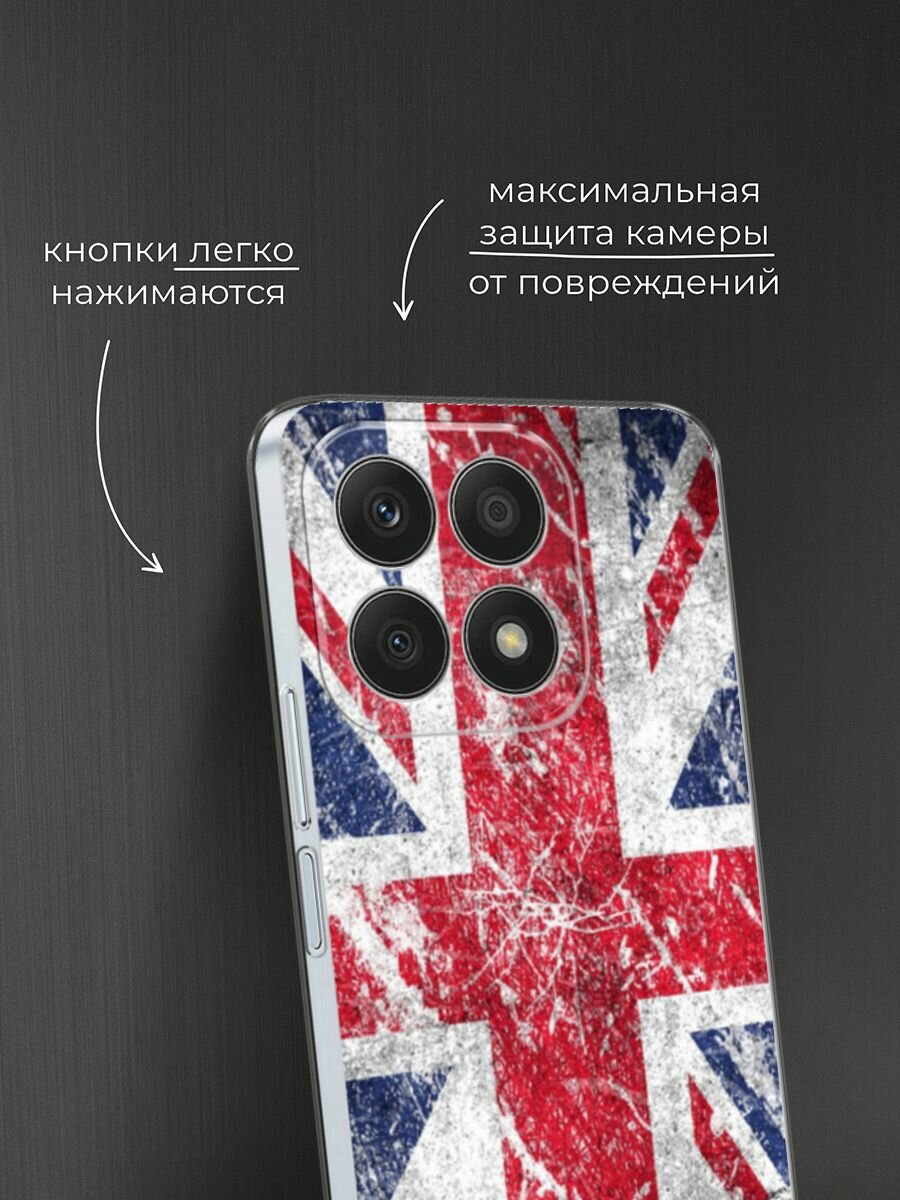 Силиконовый чехол на Honor X8A / Хонор X8A с принтом "Флаг британский" — фото 1
