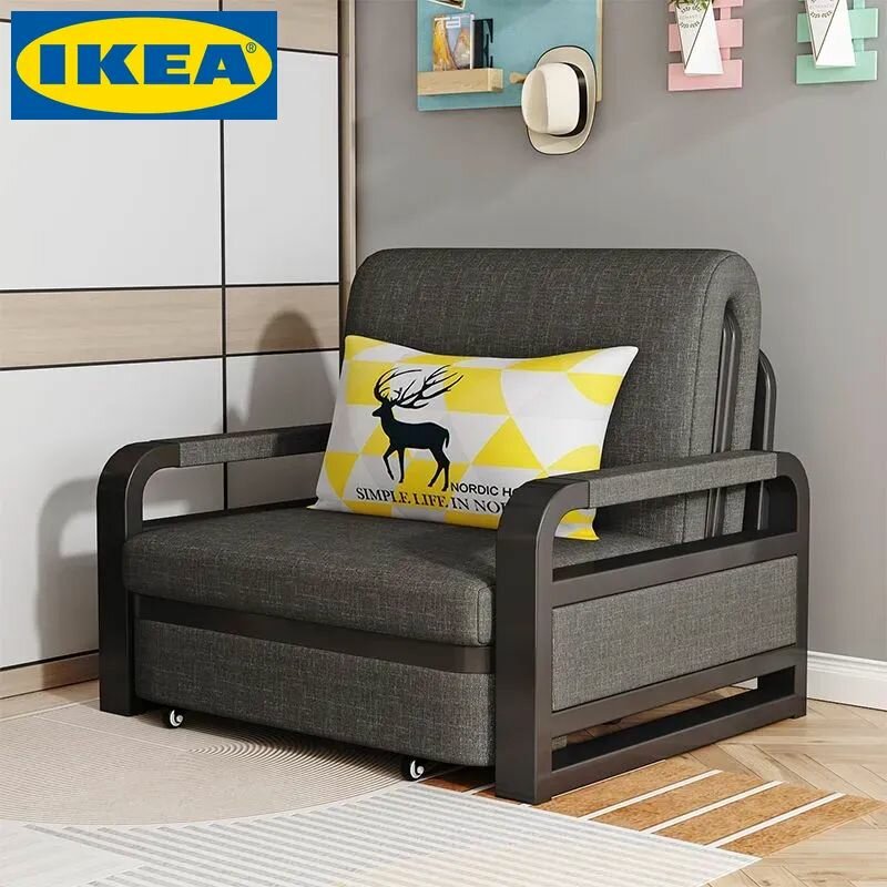 Диван-кровать, складной, выдвижной, с местом для хранения, Серый