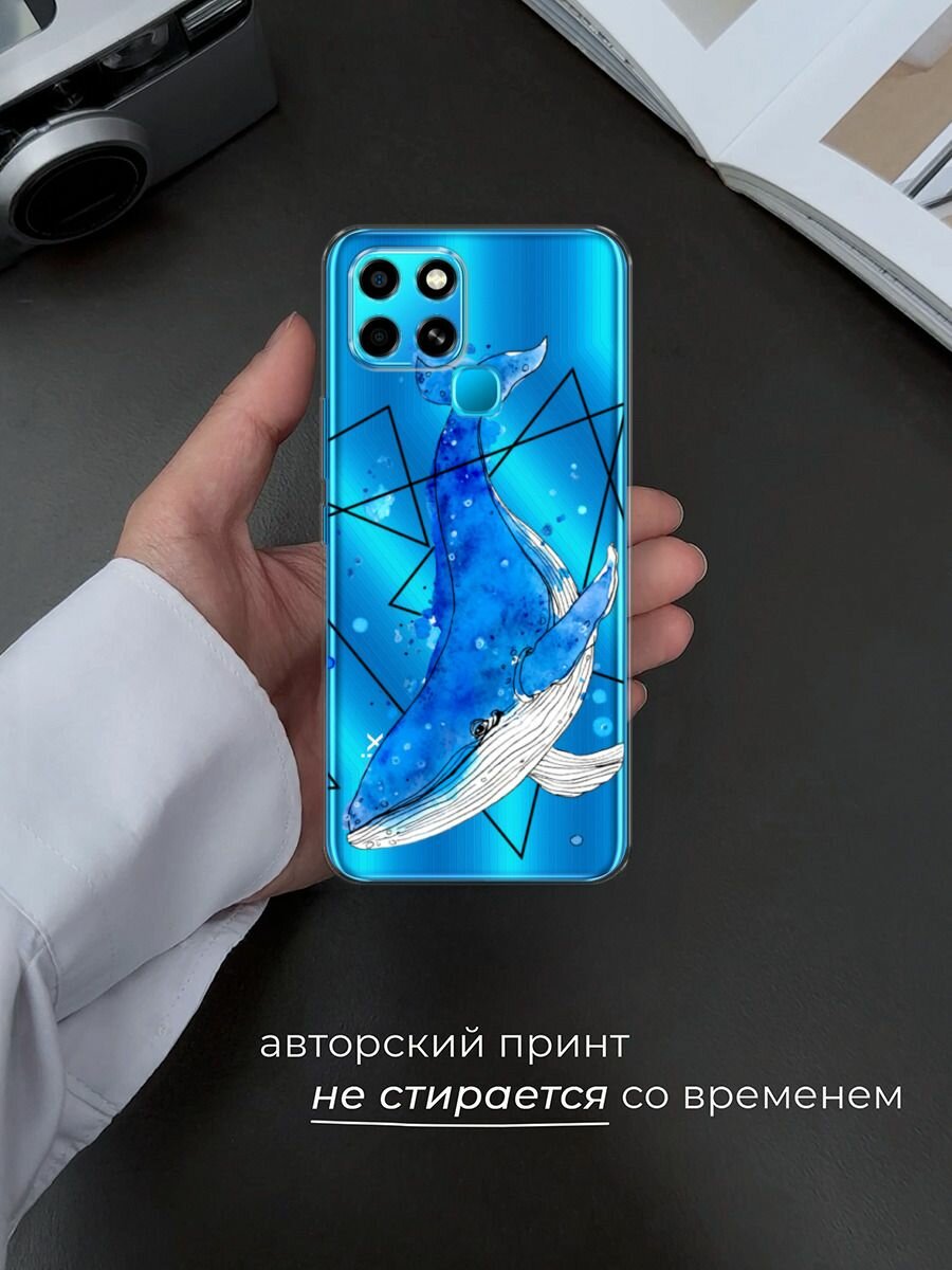 Чехол на Infinix Smart 6 / Инфиникс Смарт 6 с принтом "Кит графика", прозрачный — фото 1