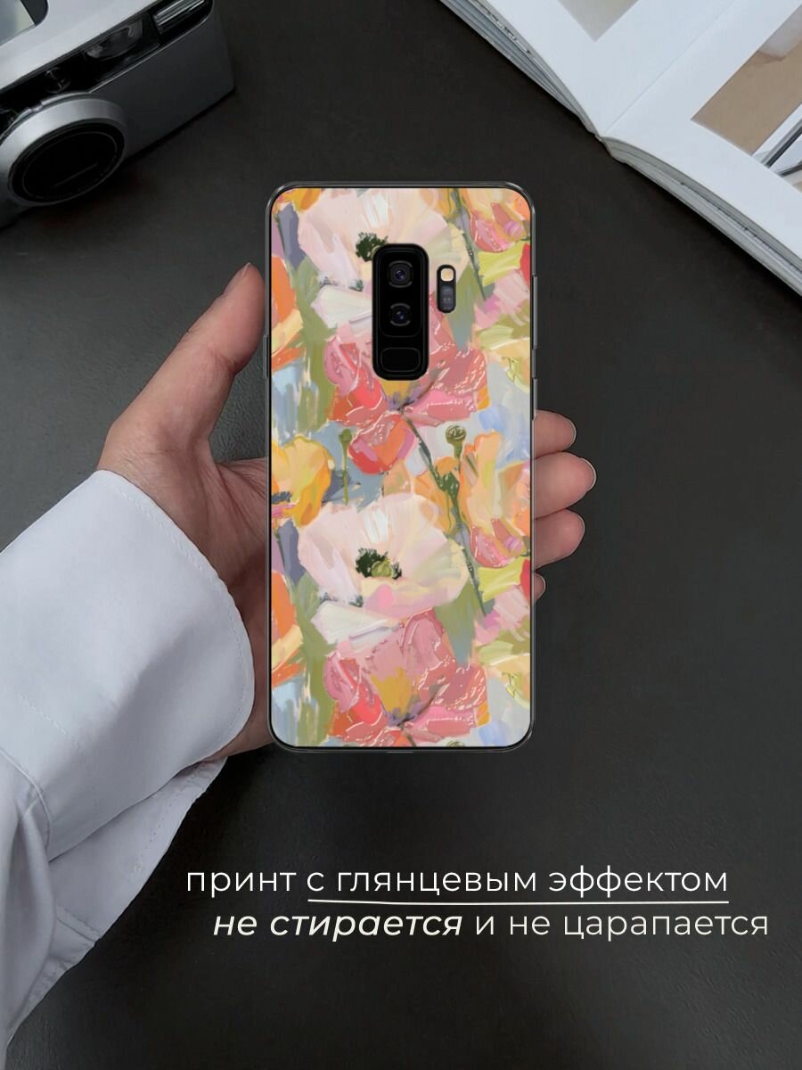 Чехол на Samsung Galaxy S9 + / Самсунг Галакси С9 Плюс с принтом "Акварельные анемоны" — фото 1