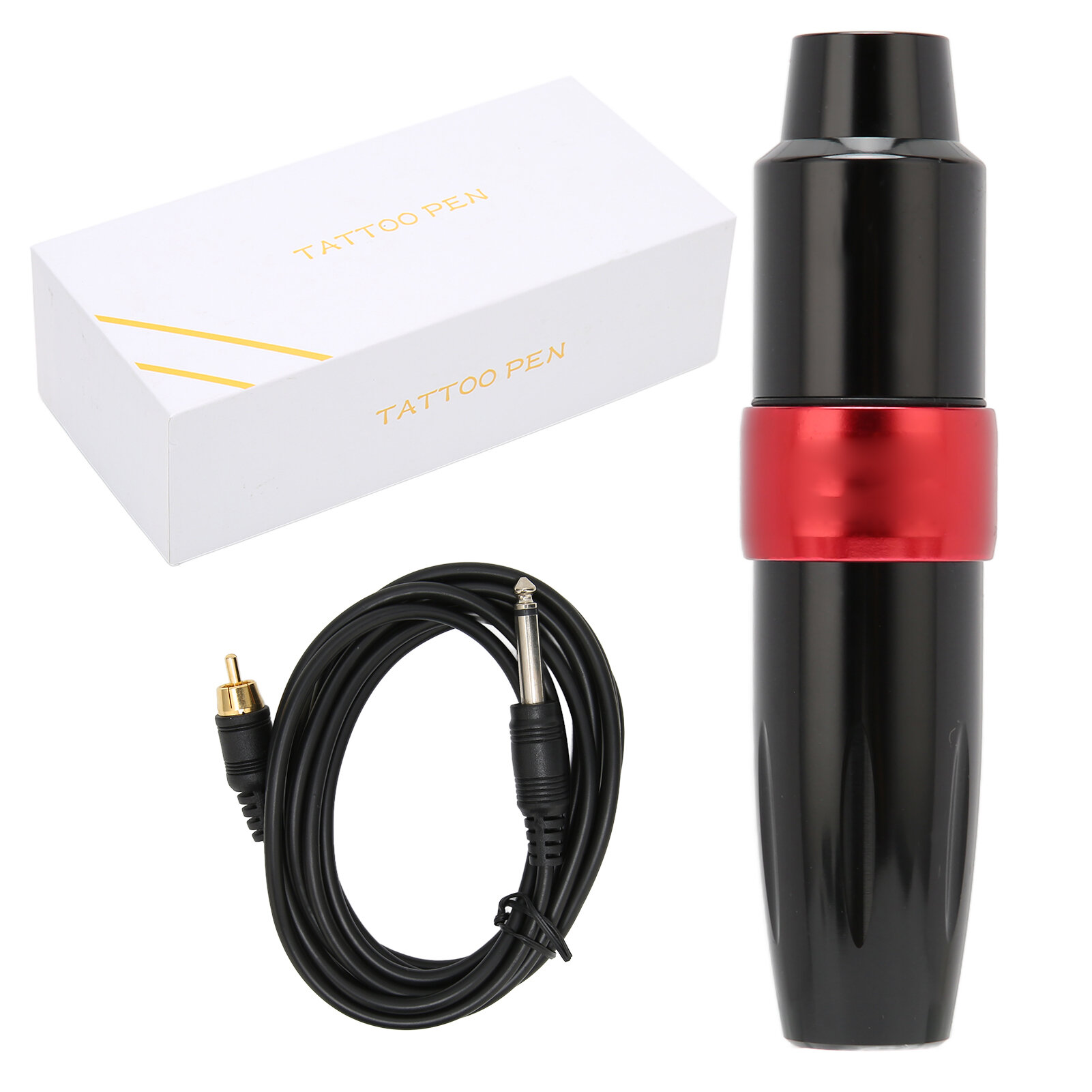 Машинка для татуировки с двигателем, лайнер из алюминиевого сплава, шейдер, ручка для татуировки с зажимом (интерфейс RCA), черный