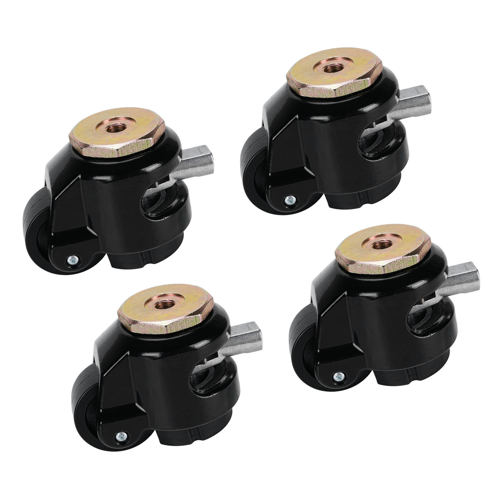 Выравнивающие ролики для верстака из алюминиевого сплава, выдвижные ролики, сверхпрочные ролики с резьбой для мебельного оборудования, черные