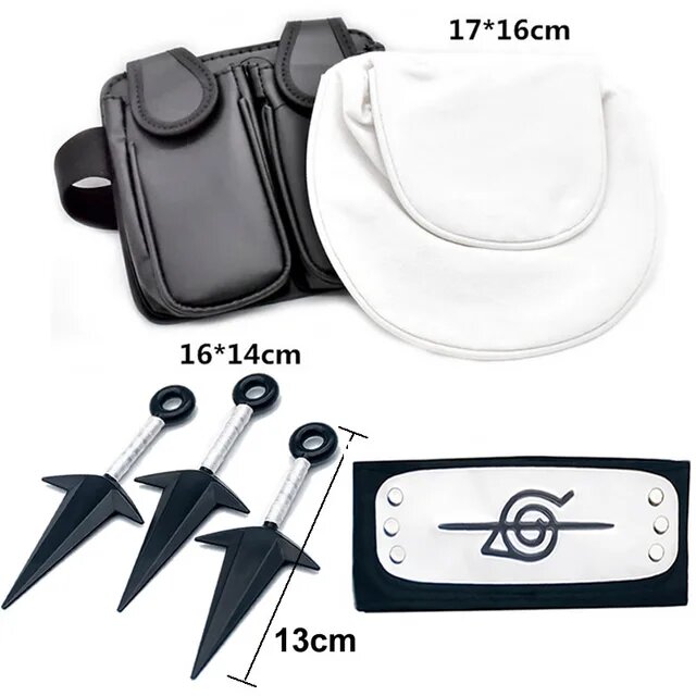 6 шт./компл. аниме косплей Наруто аксессуары оружие ниндзя сумка кунаи повязки на голову сюрикен реквизит Акацуки Какаши фигурка игрушка подарок,