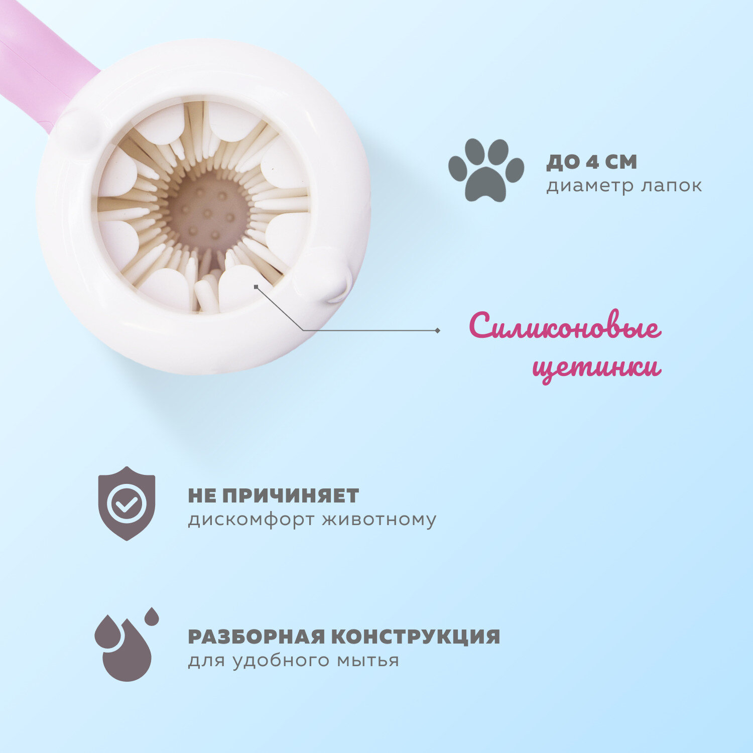 Лапомойка автоматическая CleanFresh для маленьких собак и кошек, S / Мини мойка для лап домашних животных