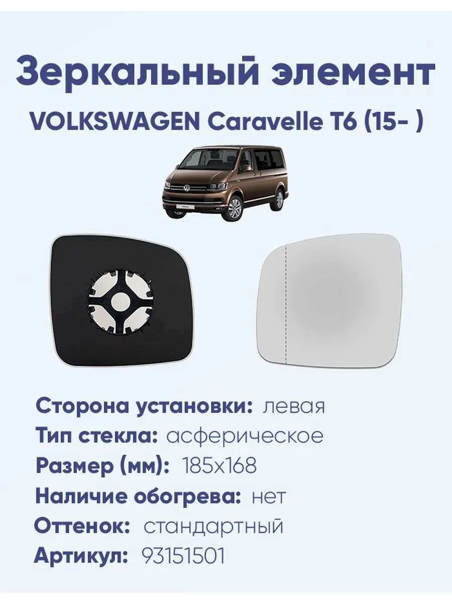 Зеркало VOLKSWAGEN Caravelle T6 (15- ) 93151501
