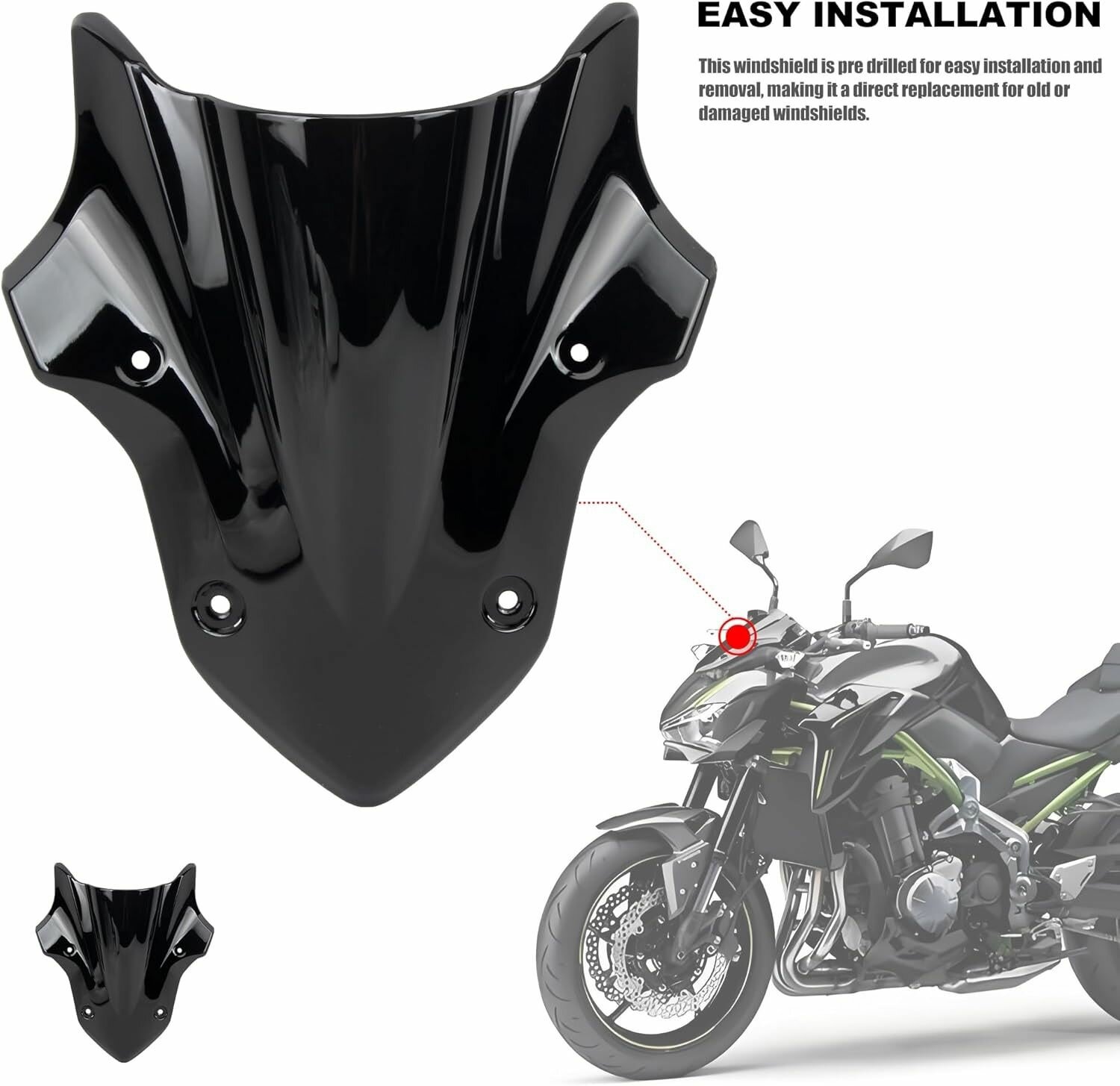 Ветровое стекло мотоцикла Kawasaki Z900 2017-2019