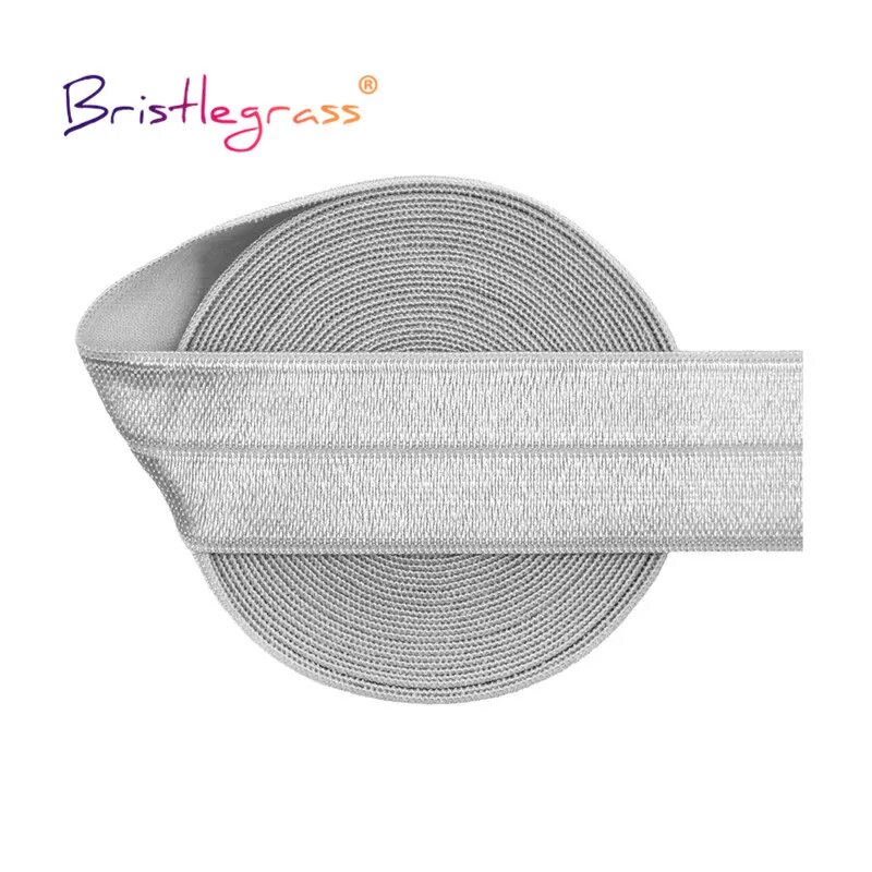 Эластичная резинка Bristlegrass 25 мм, Light Silver, 10 ярдов