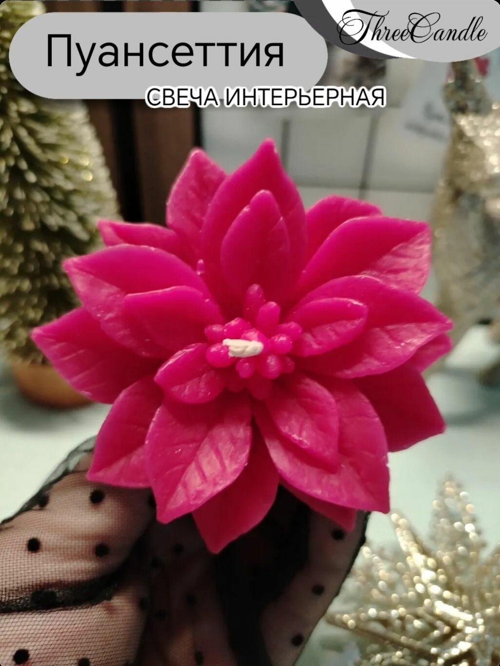 ThreeCandle Свеча фигурная "Пуасенттия" 1 шт/пчелиный воск