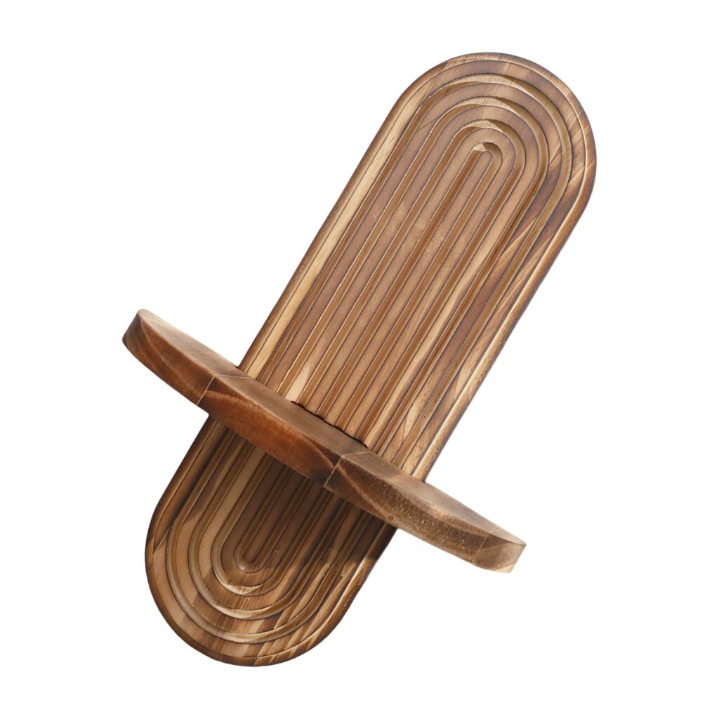 Креативная настенная полка из массива дерева с овальной резьбой, изготовленная на древесном угле-однослойная