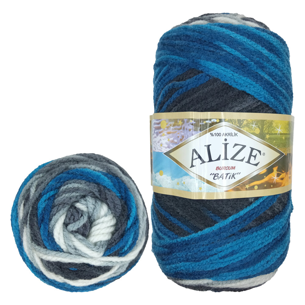 Пряжа для вязания Alize Burcum batik 4200 синий серый 100 гр/210 м 100% акрил
