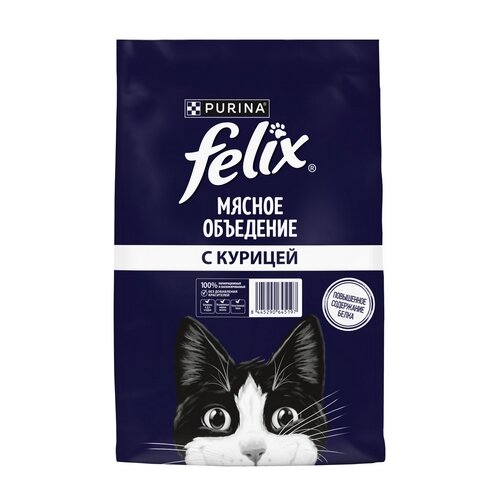 Сухой корм Пурина Феликс Мясное объедение для взрослых кошек с курицей 10 кг