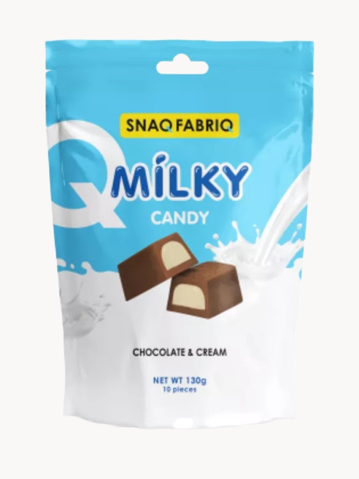 SNAQ FABRIQ Шоколадные конфеты без сахара MILKY CANDY со сливочной начинкой, 130г (10шт х 13г)