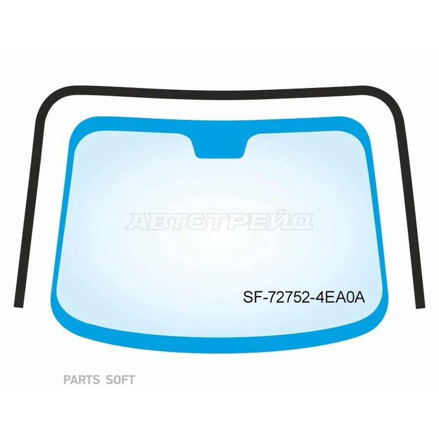 Молдинг лобового стекла (П-образный/ Железная крыша) Nissan Qashqai 13-22 / Rogue Sport 17-24 SAT SF-72752-4EA0A | цена за 1 шт