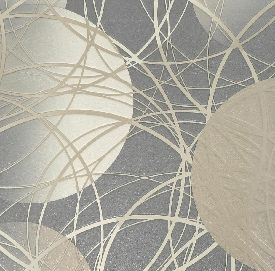 Обои Elysium 93516 Круги Винил на бумаге 10,05 м, 0,53 м, моющиеся