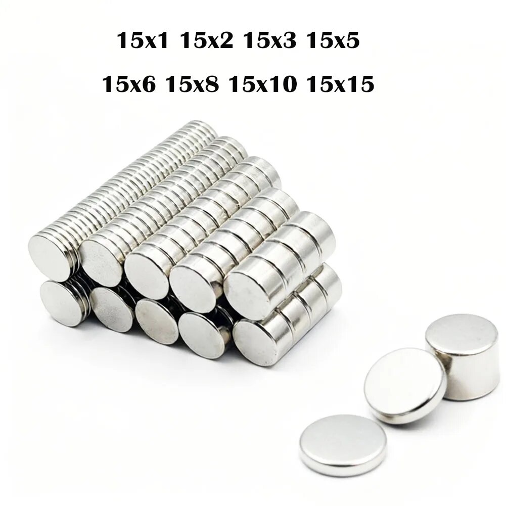 Неодимовые магниты NdFeB N35 15x1/2/3/5/6/8/10/15 мм 20 Pcs, 15x5mm