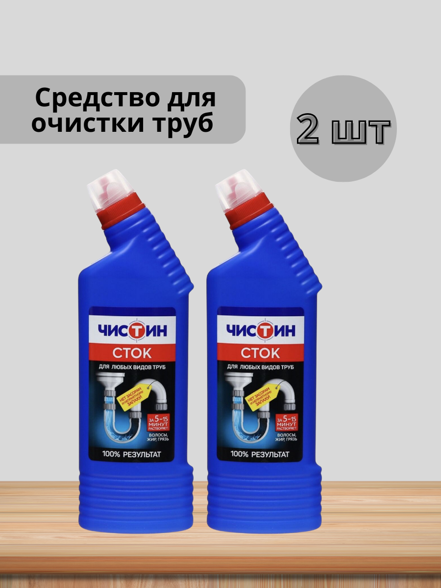 Набор 2 шт Чистин - Средство для очистки канализационных труб сток 750 гр