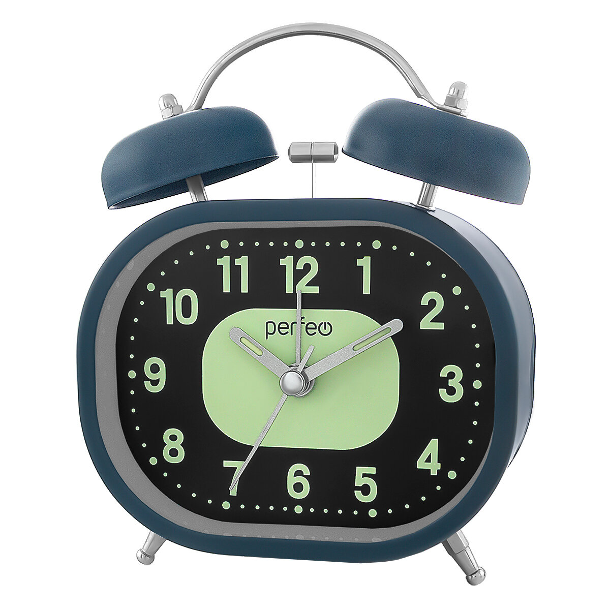 Будильник "Perfeo" PF-TC-025 колокольчик овальные, с подсветкой, серые