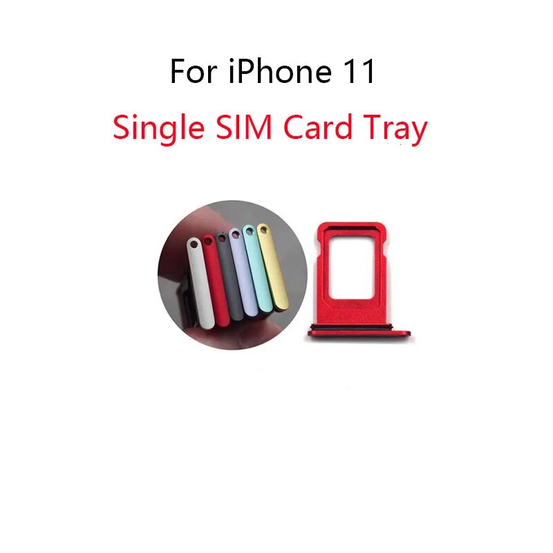 Двойной и одинарный лоток для SIM-карты для iPhone 11, держатель лотка для SIM-карты, разъем для устройства чтения SIM-карт Single SIM Red