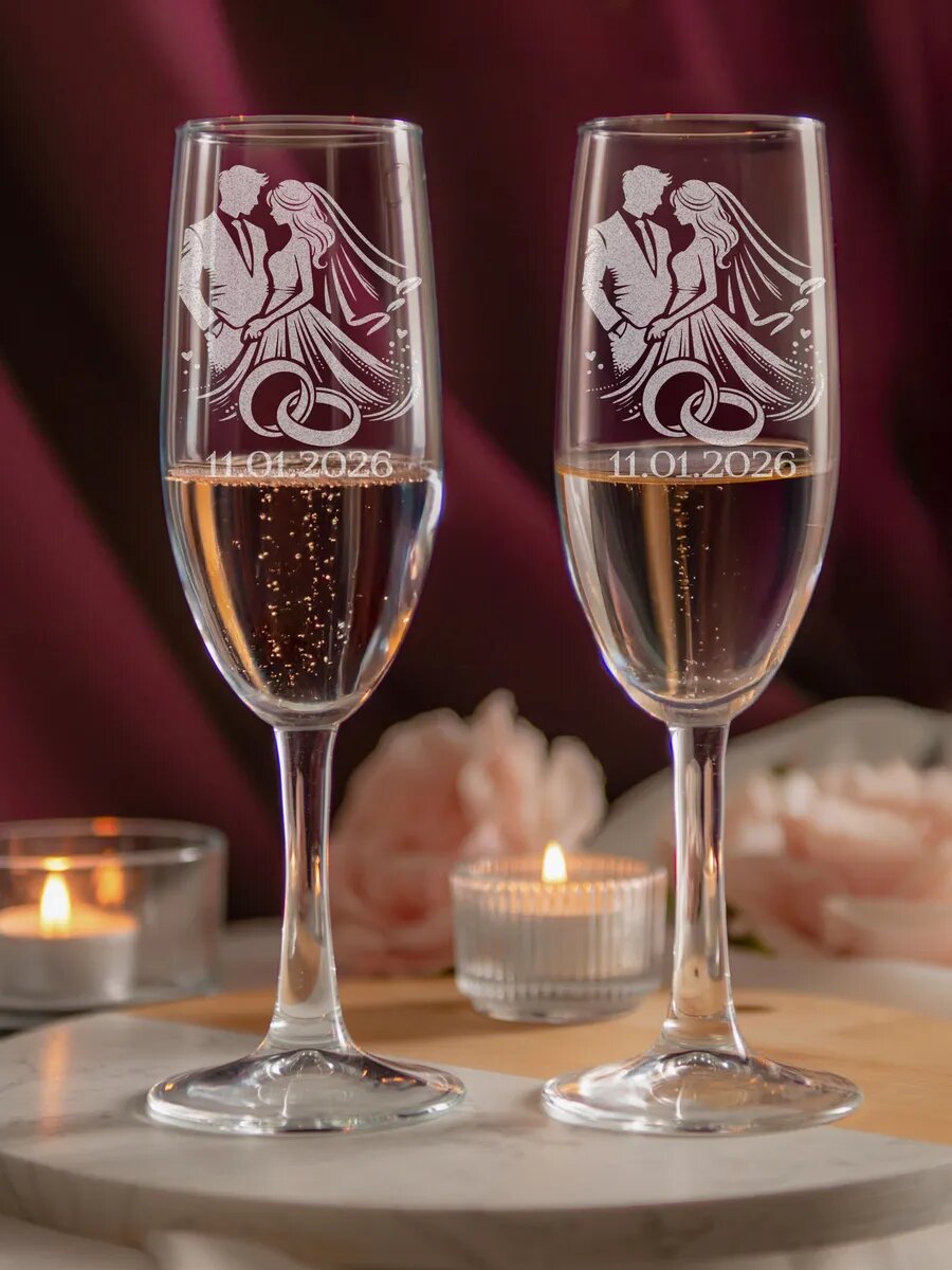 Бокалы свадебные с датой 11.01.26