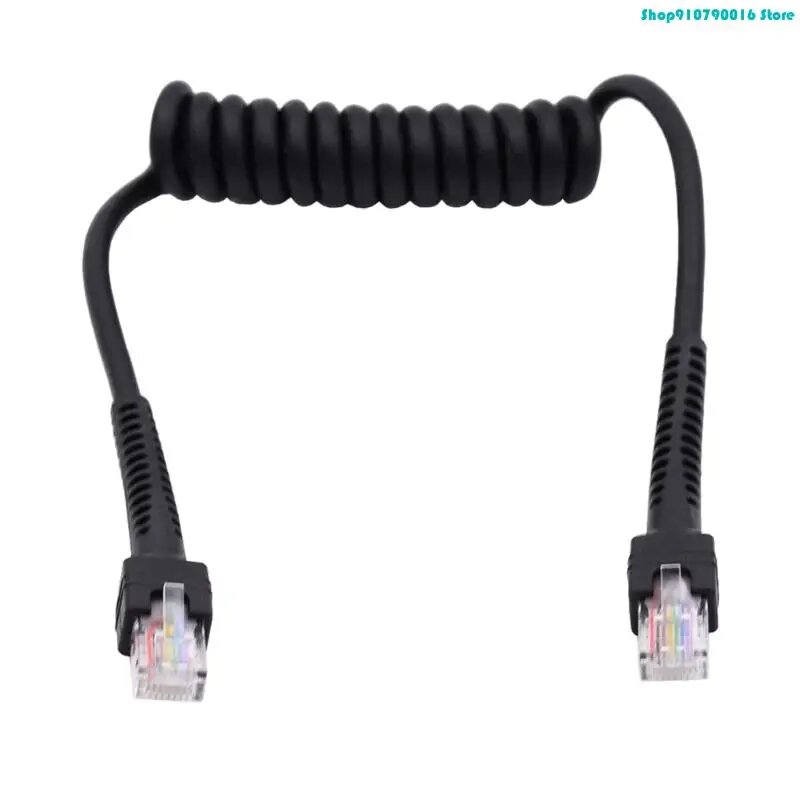 Пружинный кабель Ethernet Cat6, 1m, черный